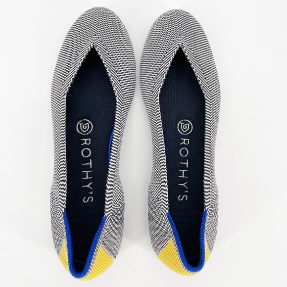 Rothy's | Shoes | Rothys The Flat Shale Ribbon Yellow Stripe Round Toe ...